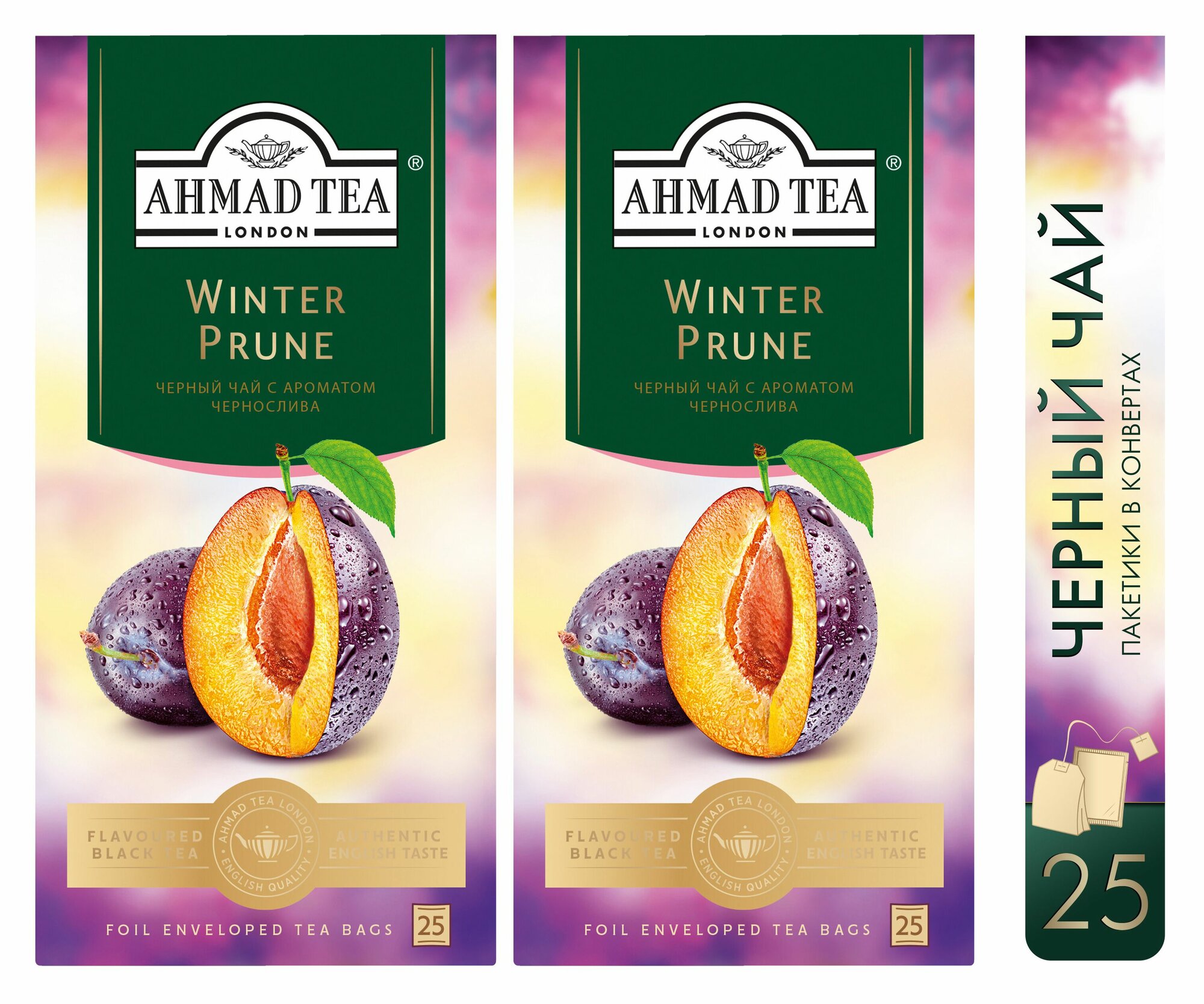 Чай черный Ahmad Tea "Winter Prune", 2шт по 25пакетиков. Чернослив