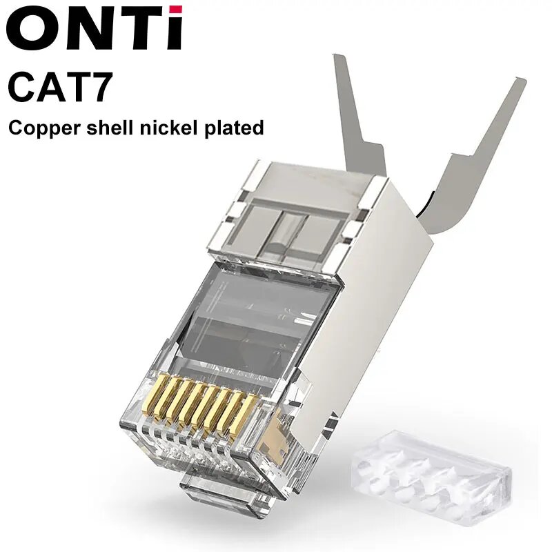 Обжимные разъемы ONTi Cat6A/CAT7 FTP 8P8C 50pcs, CAT.7 Silver