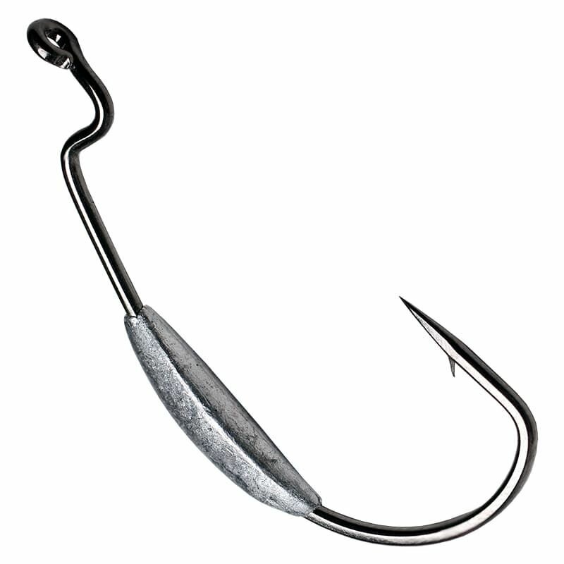 Офсетный крючок с огрузкой CF Offset W hook №2/0 4 шт, офсетный крючок с грузом