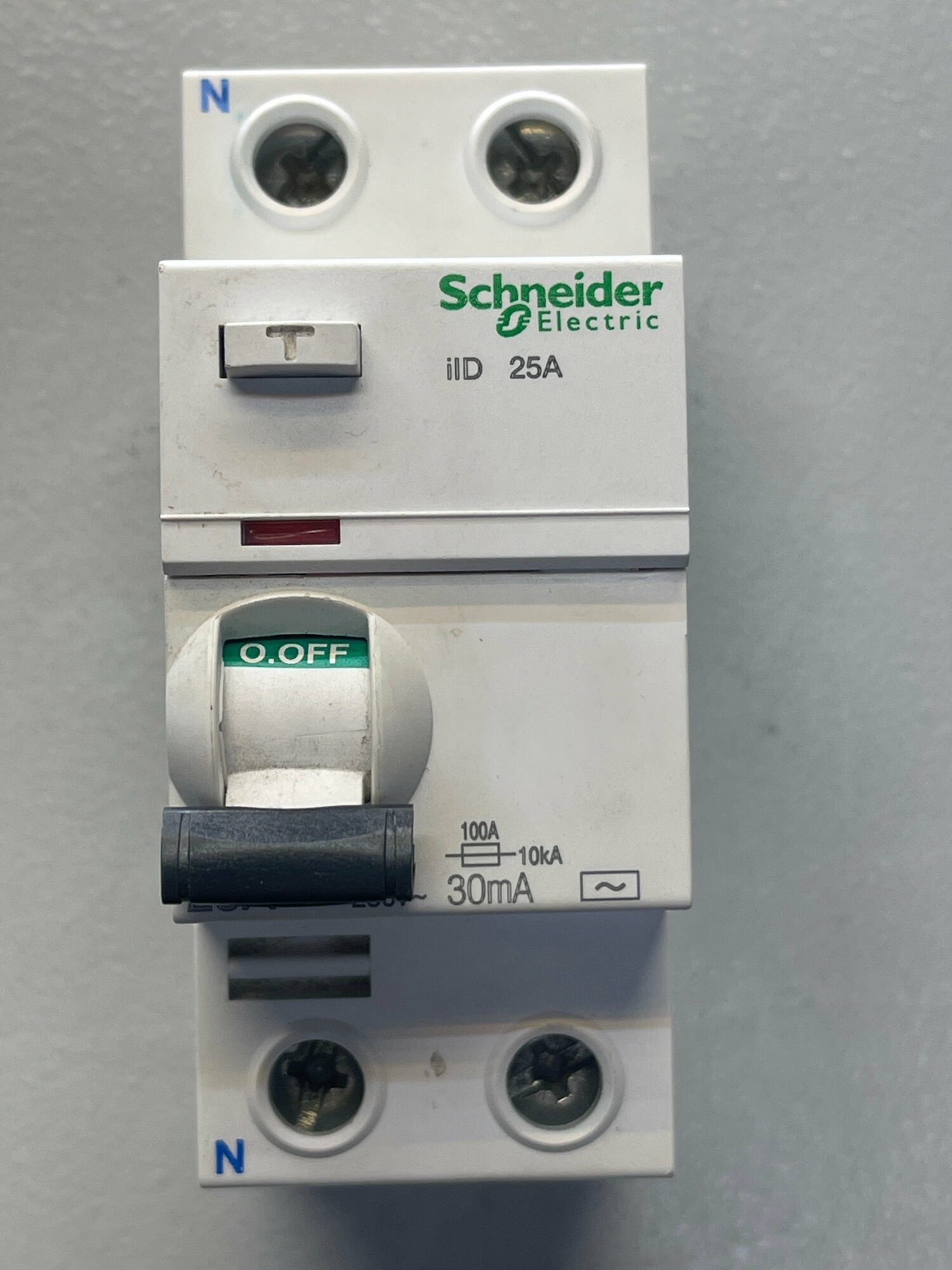 Выключатель дифференциального тока УЗО 2P 25А 30 мА AC 10кА iID Acti 9 (Schneider Electric), арт. A9R41225