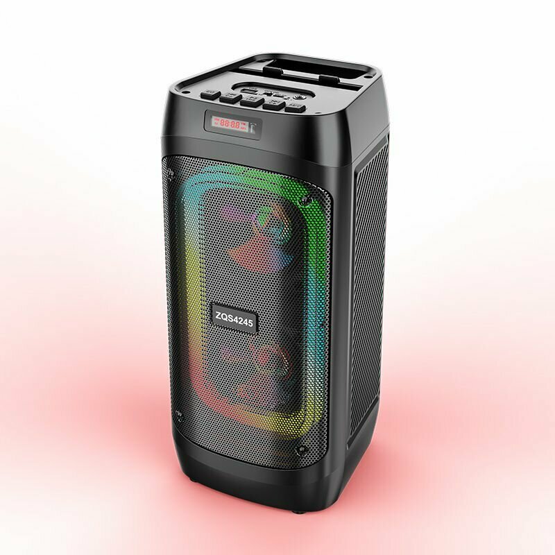 Колонка BT Speaker ZQS-4245 (30W/FM/USB/3600Mah/Bluetooth) RGB/Караоке (черный)