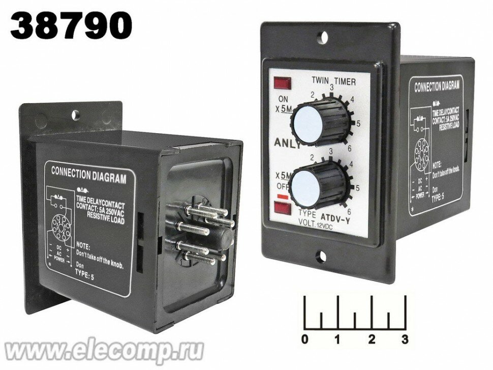 Реле =12V ATDV-Y 3сек-30мин циклическое
