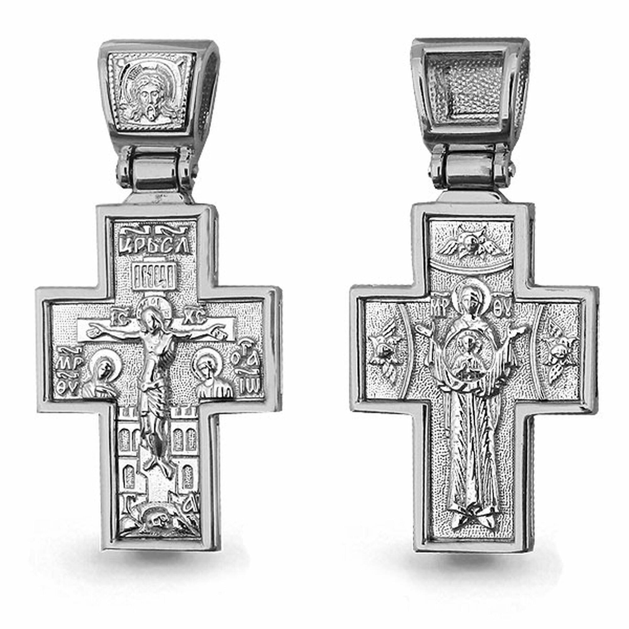 Крестик, серебро, 925 проба, родирование