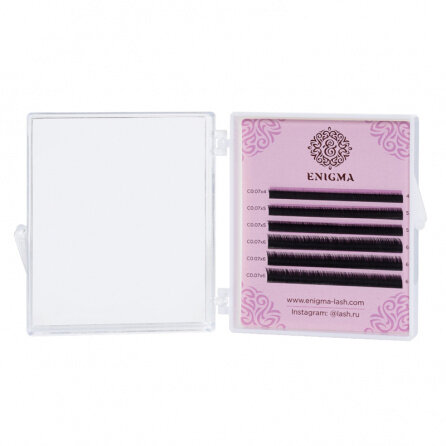 Коричневые ресницы Enigma "Mokka" mix D 0.07 13-16 mm (6 линий)