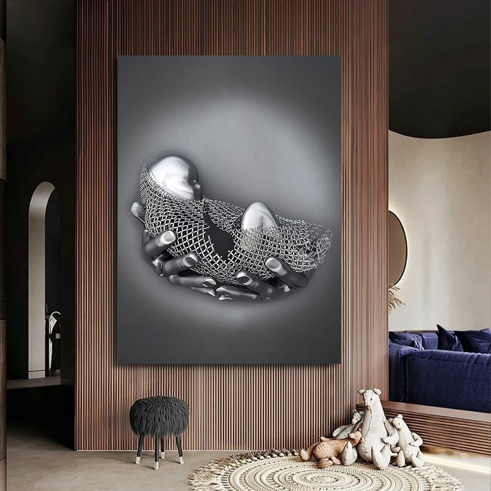 Картина ВсеКартины. Тут "Металлические люди", 3D, на подрамнике, 40x60 см