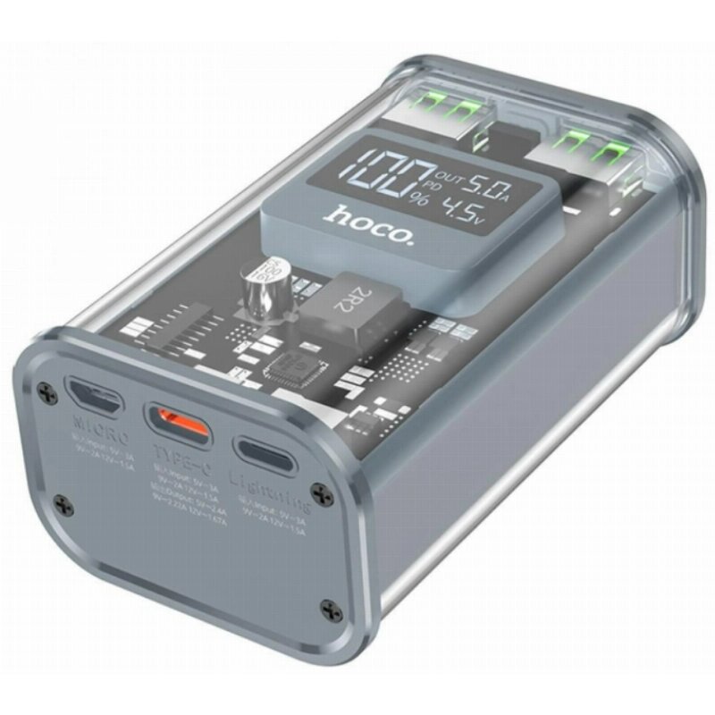 Внешний аккумулятор (Power Bank) Hoco J105, 10000 mAh, серый