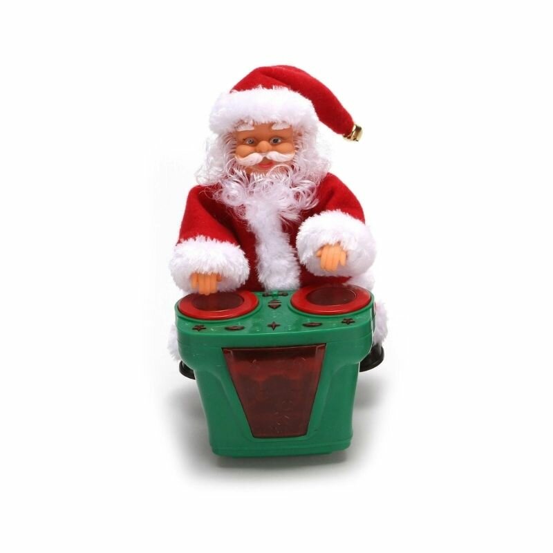 Электрическая музыкальная игрушка-барабан Санта-Клауса-зеленый