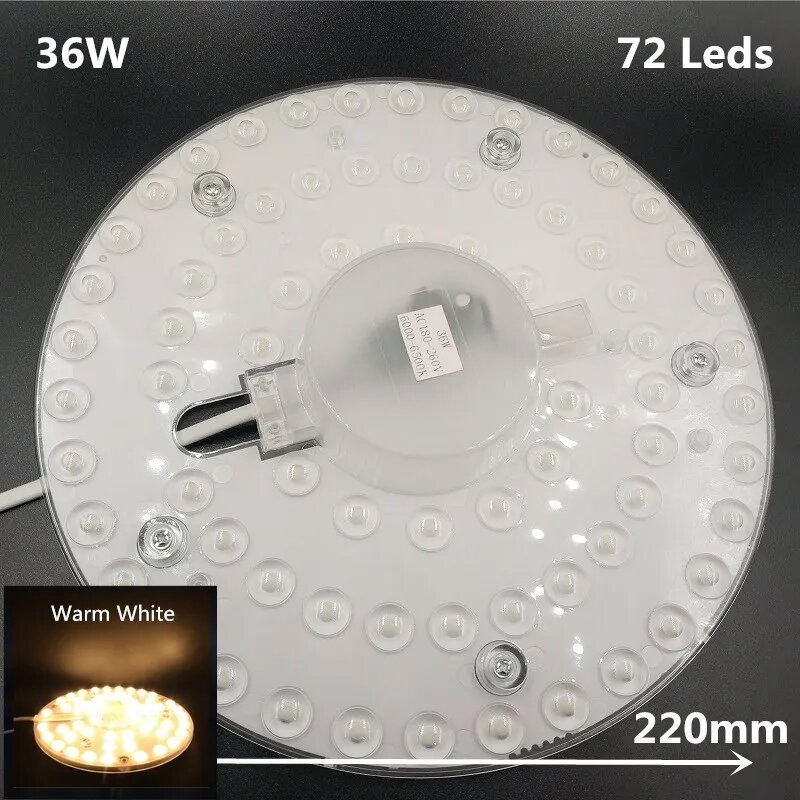 Круглый светодиодный светильник WIXOLighting 12Вт/18Вт/24Вт/36Вт 36W Warm White