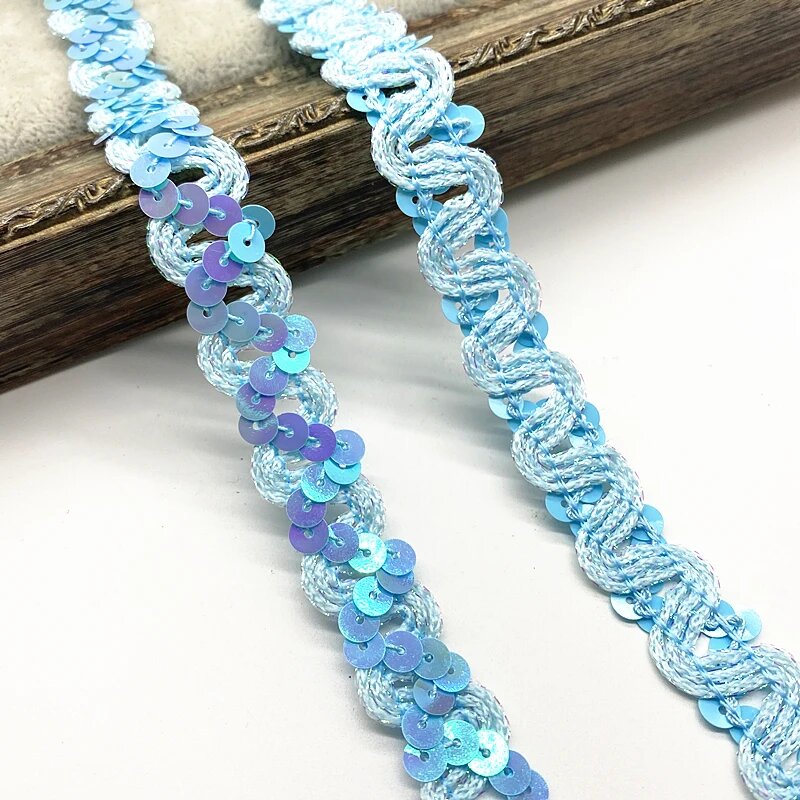 Кружевная лента LXGSMBENTENG 20 мм Бирюзовый, Sky Blue, 13 yards