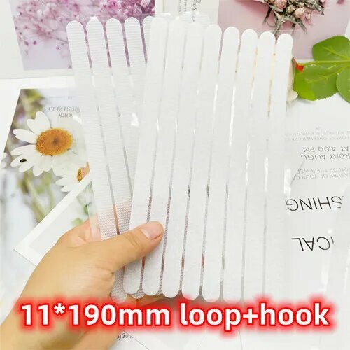 Самоклеящаяся липучка из нейлона для рукоделия 8-32 пар white 16pair, 11X190mm hook loop