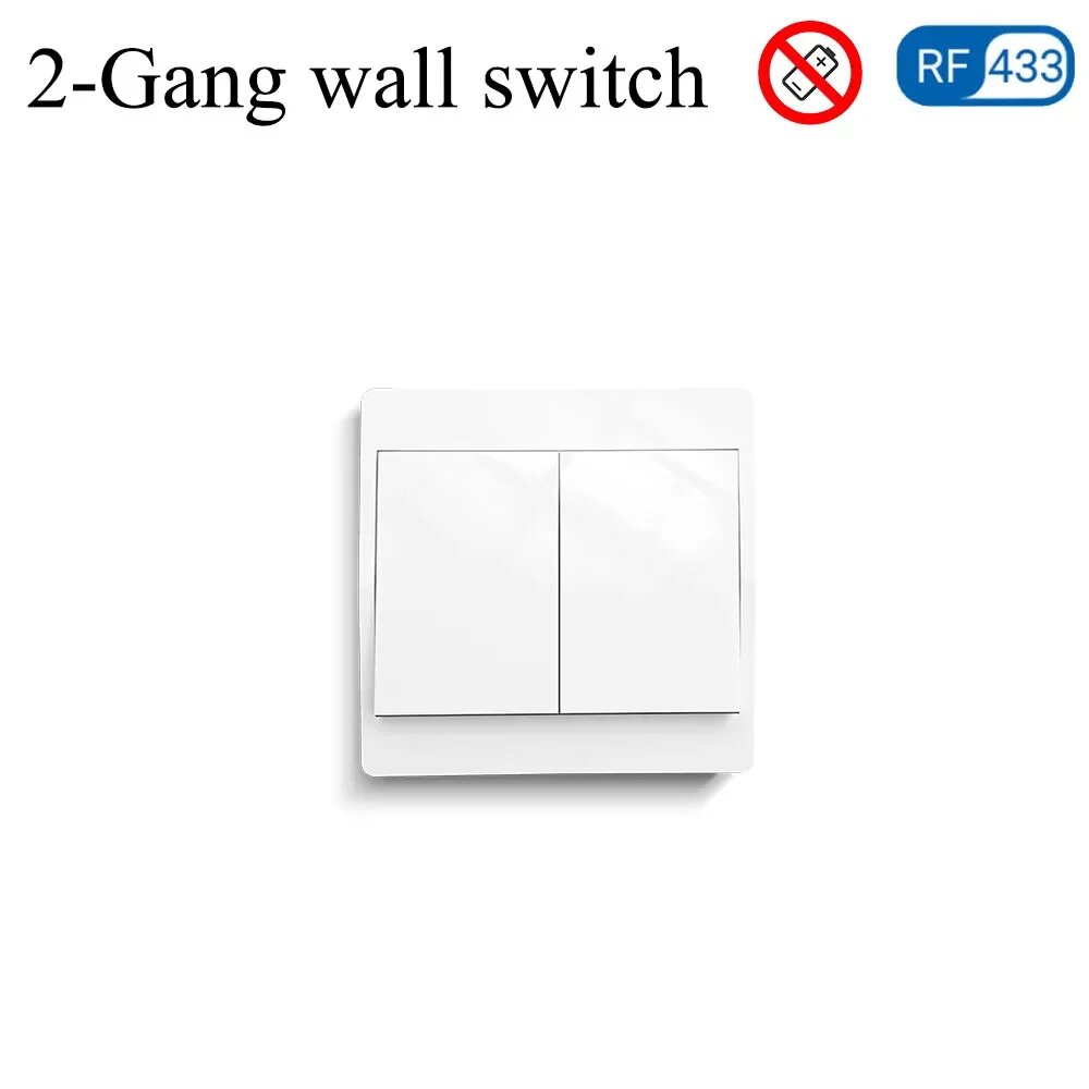 Кинетический беспроводной выключатель Tedeligo для LED освещения 2 Gang Wall Switch