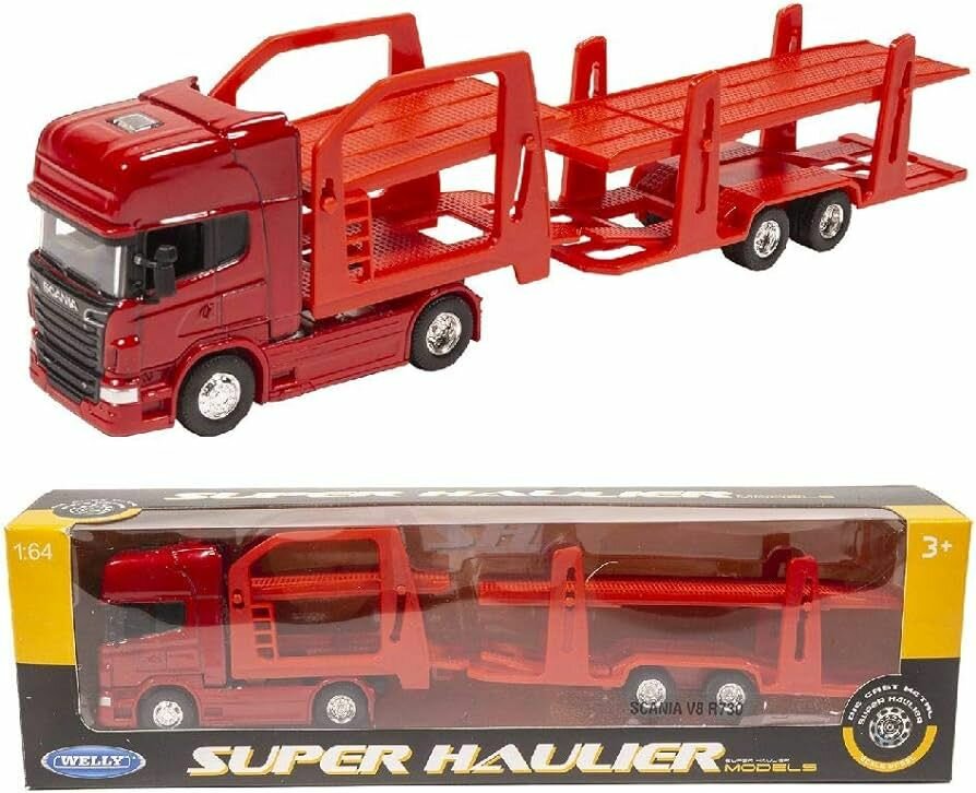 Модель машины Грузовик WELLY 1:64, Scania V8 R730, красный 68023SS-F-GW