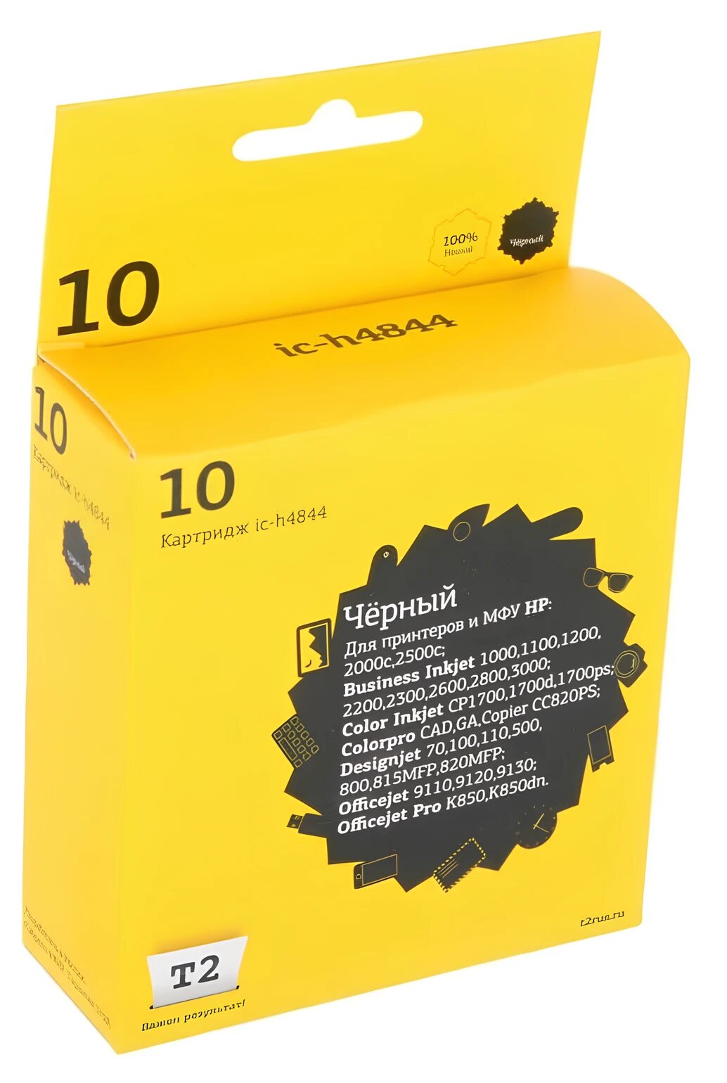 Картридж T2 10 C4844A Black черный для HP