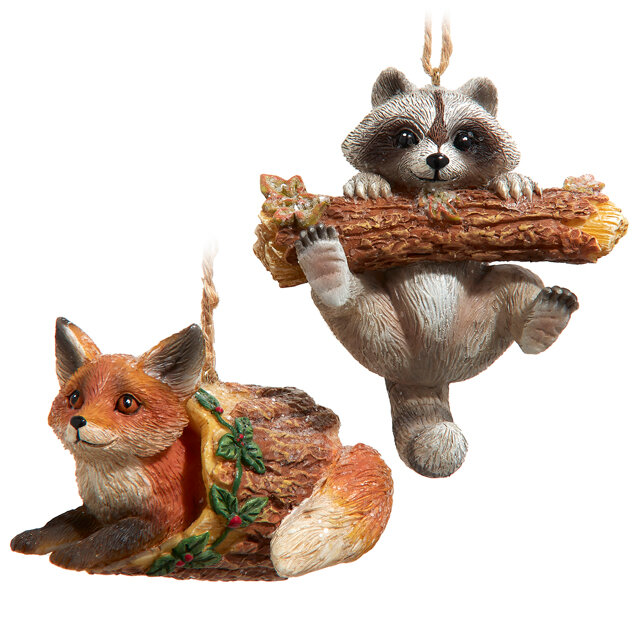 Набор елочных игрушек Лесные Непоседы 8 см, 2 шт, подвеска, Kurts Adler, E0953-набор