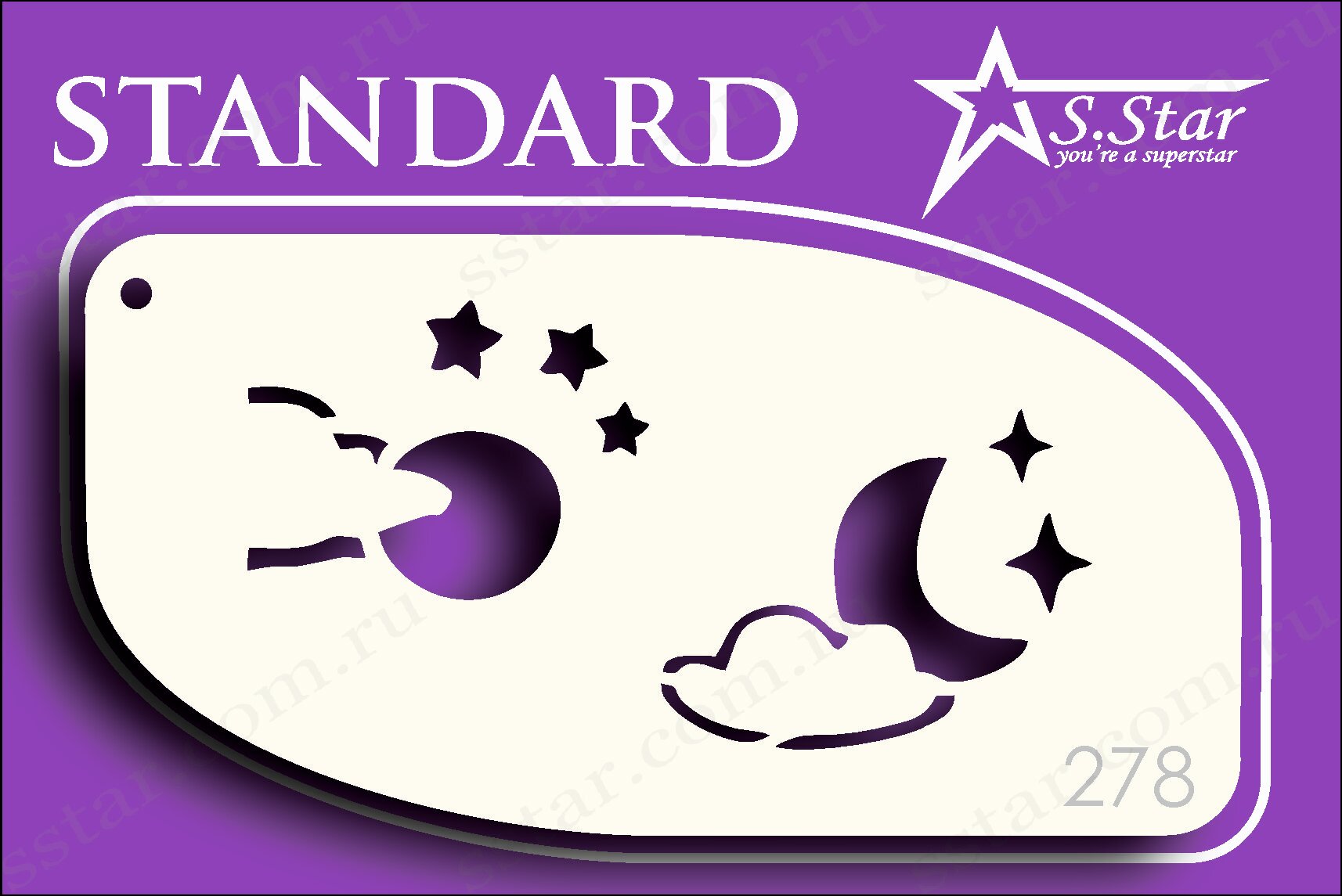 Трафарет для аквагрима постоянного пользования луна