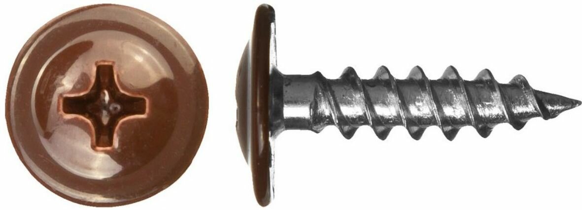 Саморез с пресшайбой острый 4,2х19 RAL 8017 коричневый 230 шт