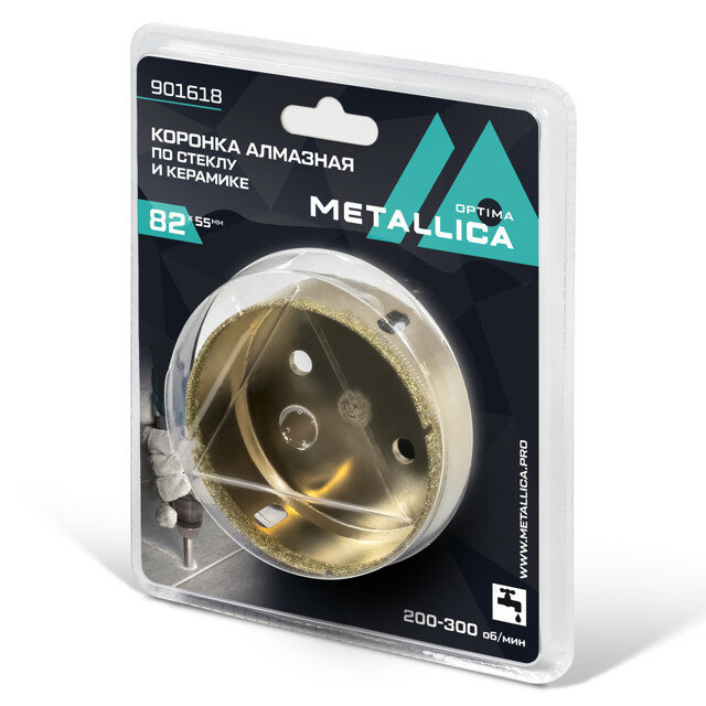 Коронка алмазная METALLICA Optima по стелку и плитке 82x55мм