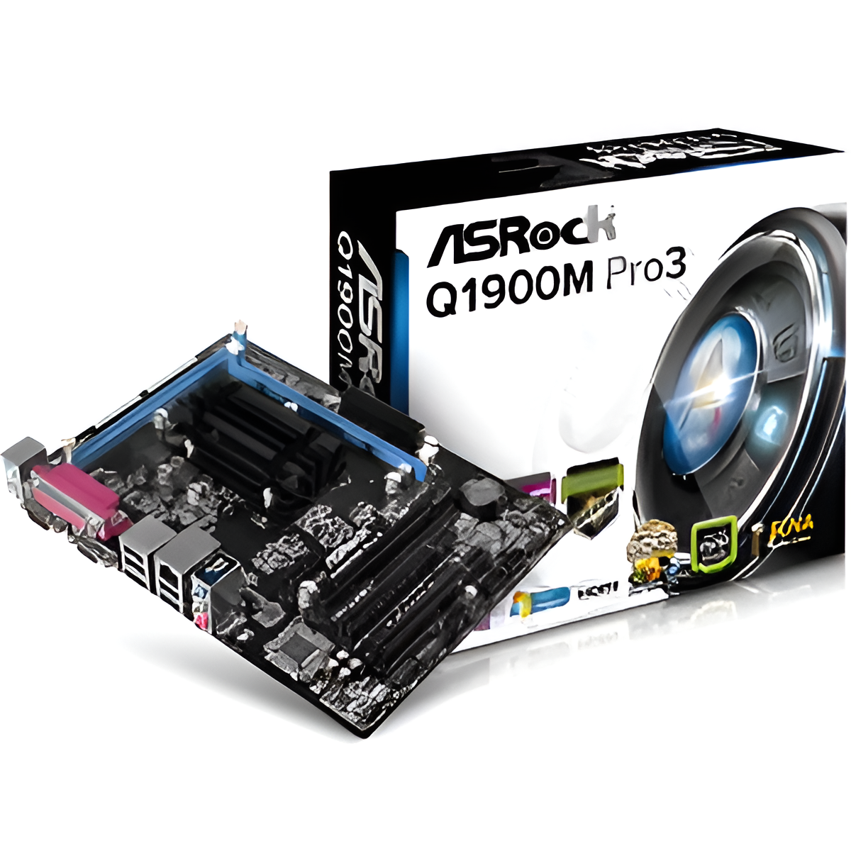 Материнская плата ASRock Q1900M Pro3 (Intel Quad-Core Celeron J1900/2xDDR3L/2xPCI-E/2xPCI/SB5.1/GLAN/D-Sub/HDMI/mATX)