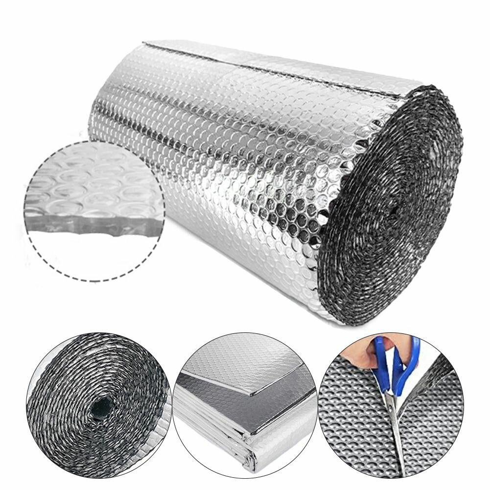 Теплоизоляционная пленка алюминиевая фольга двойной пузырь двусторонняя алюминиевая пленка 60см *3м