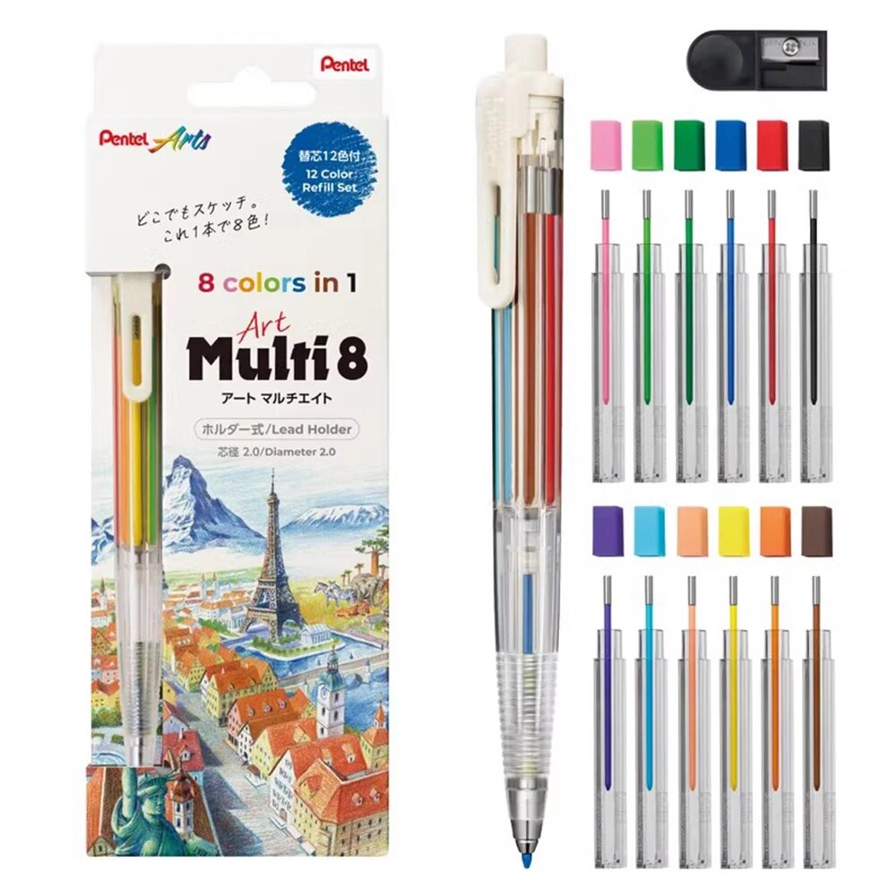 Механический карандаш Pentel Multi8 1 pencil 12 refills