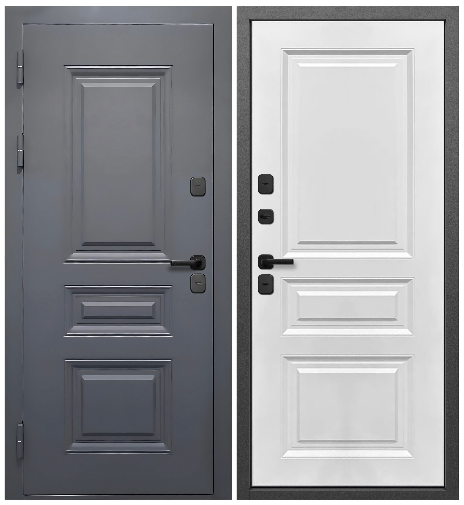 Входная дверь с Терморазрывом Luxor Termo Классика Сатин белый (860мм) левая