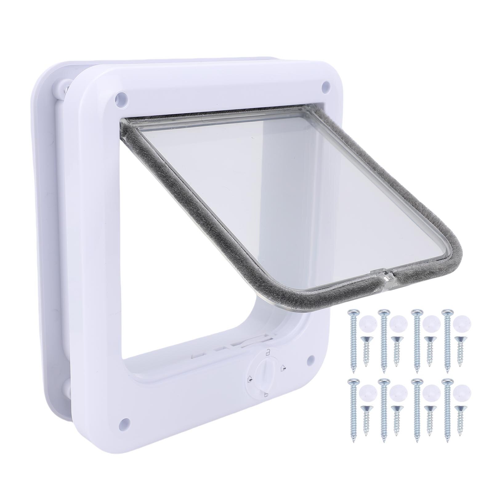 Многофункциональная минималистичная дверца для домашних животных с 4-сторонним управлением, для кошек и собак, для установки на заборе или окне, размер M (195x222 мм/7,68x8,74 дюйма).