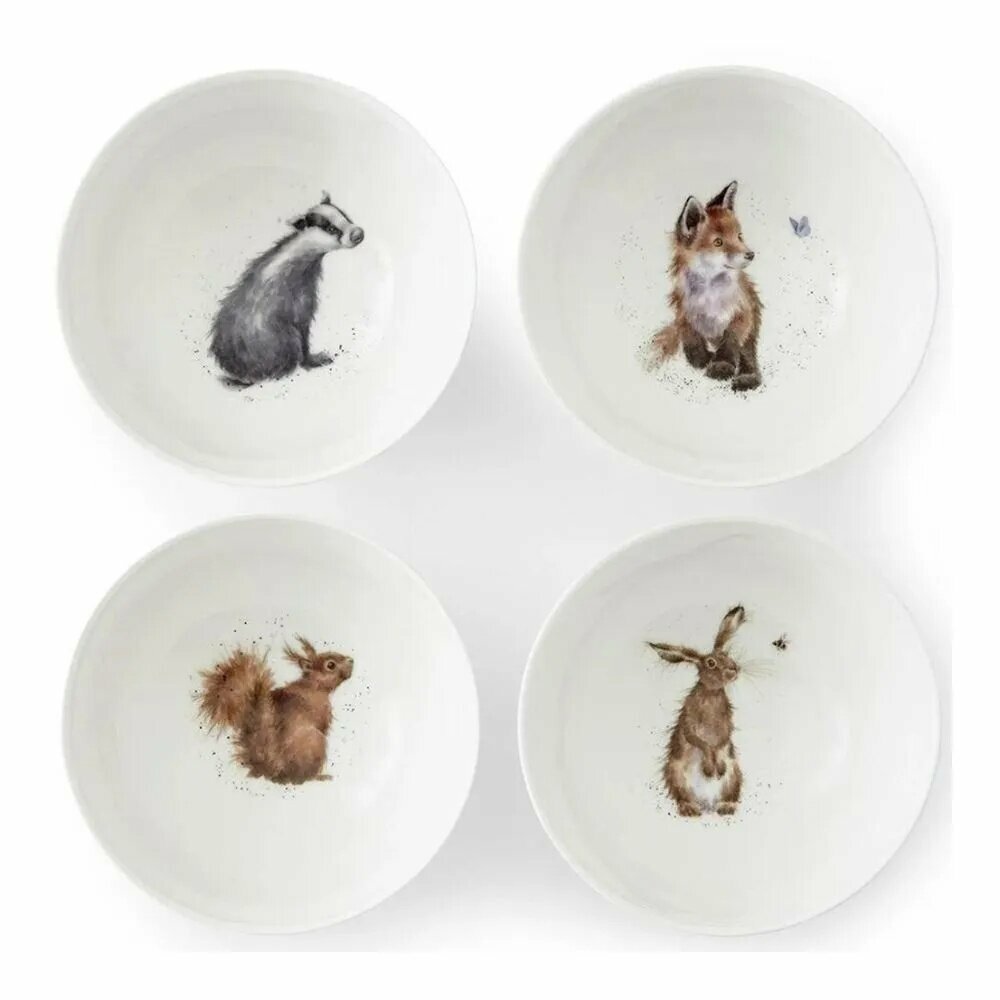 Royal Worcester Набор тарелок "Badger, Hare, Squirrel, Fox" 15.5 см 4 шт белый
