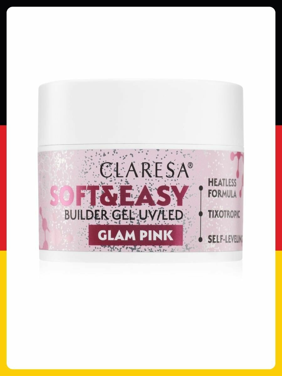 Моделирующий гель CLARESA Soft&Easy Builder Gel base gel for nails Glam Pink, 45 г
