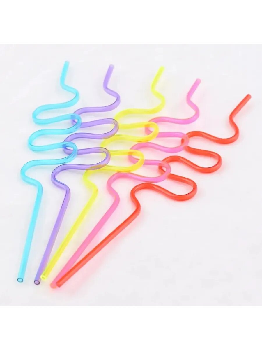 Стильные трубочки для коктейлей Зигзаг, 5 шт