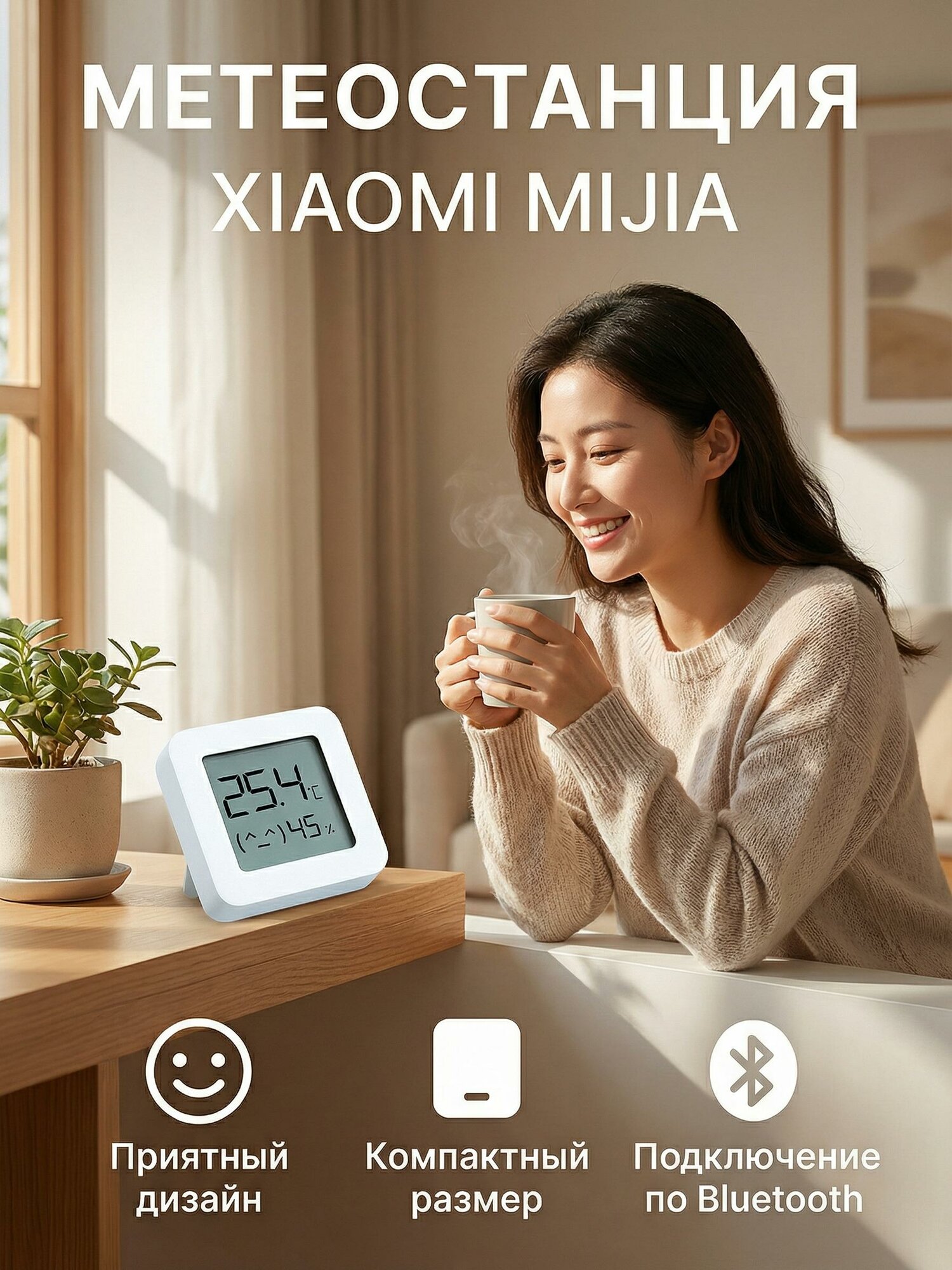 Метеостанция Xiaomi Mijia Bluetooth Hygrothermograph 2(LYWSD03MMC) -2-100052113135 CN