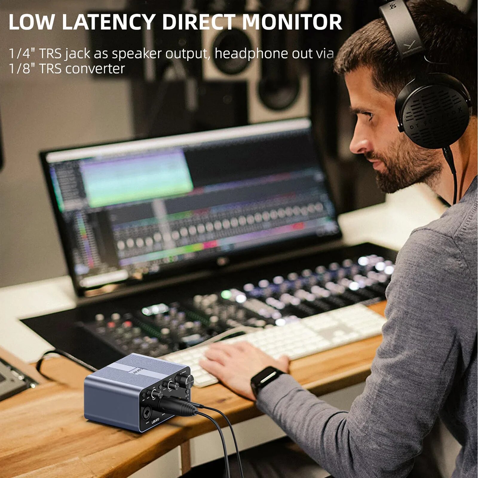 LEKATO USB аудиоинтерфейс для записи