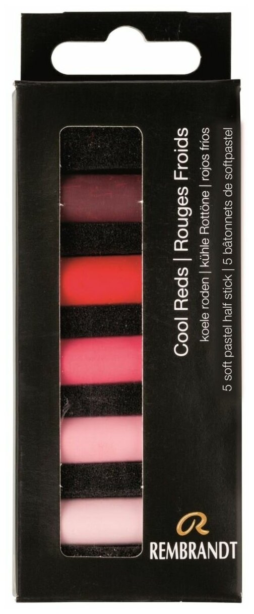 Набор сухой мягкой пастели Rembrandt 5 половинок мелков (красные холодные), в картонной упаковке