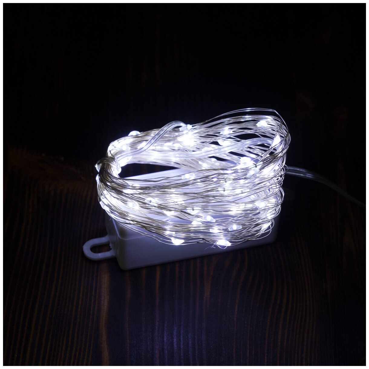 Новогодняя гирлянда светодиодная линейная, 200 LED, белая, в виде тонкой лески, 8 режимов, 20 метров