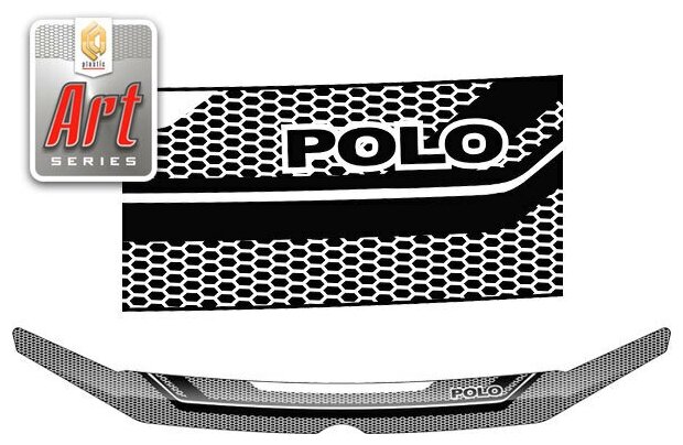 Дефлектор капота Серия "Art" белая Volkswagen Polo хэтчбэк 3 Door Год выпуска 2010-2015