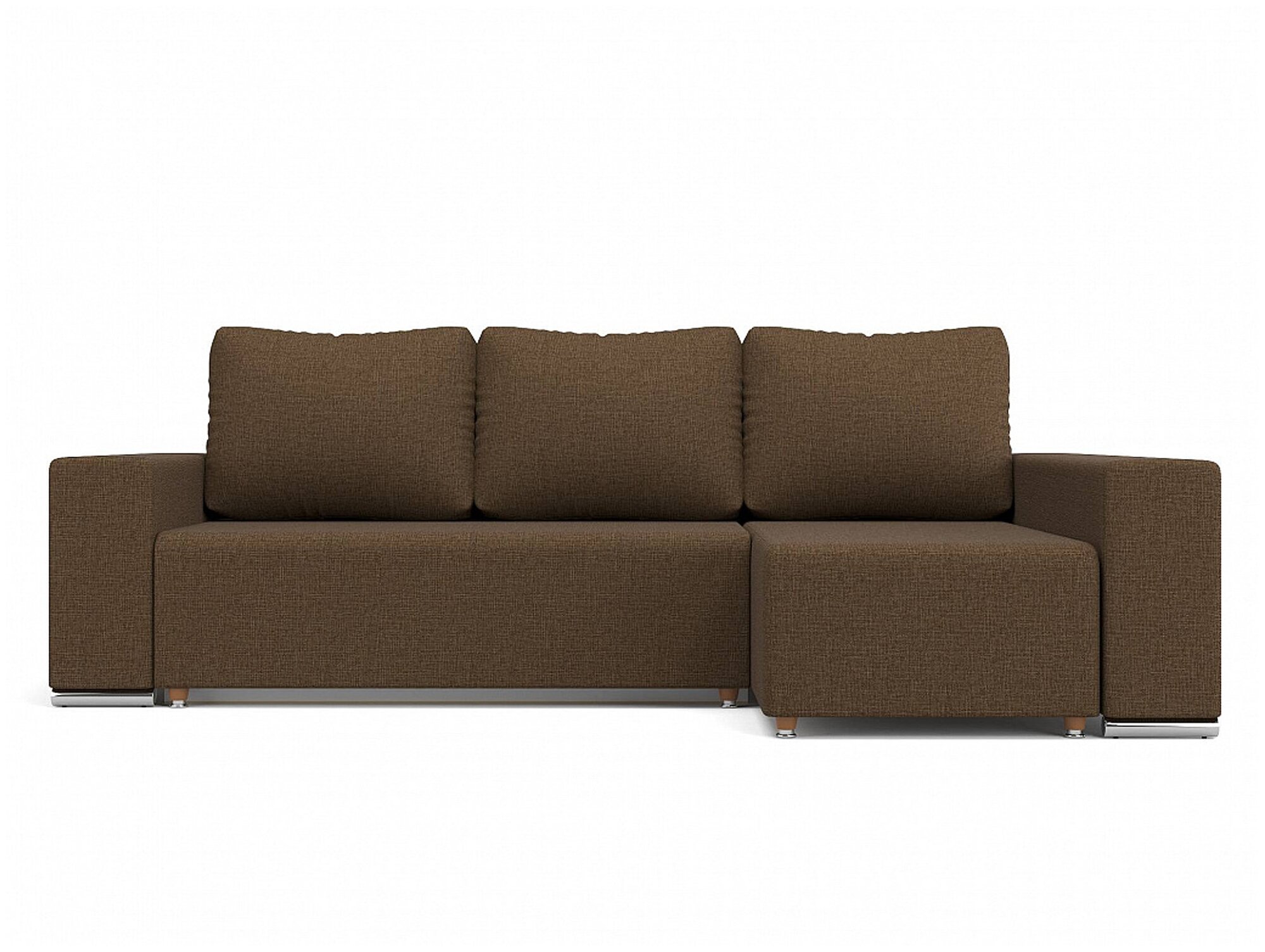 Угловой диван Маркиз MebelVia Коричневый, Рогожка, Массив, ДСП, ЛДСП