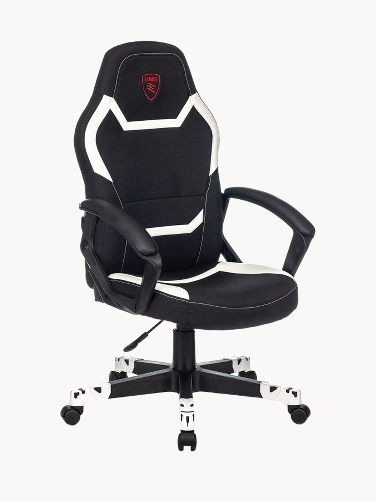 Кресло геймерское Zombie 10 черный/белый искусст. кожа/ткань крестовина пластик