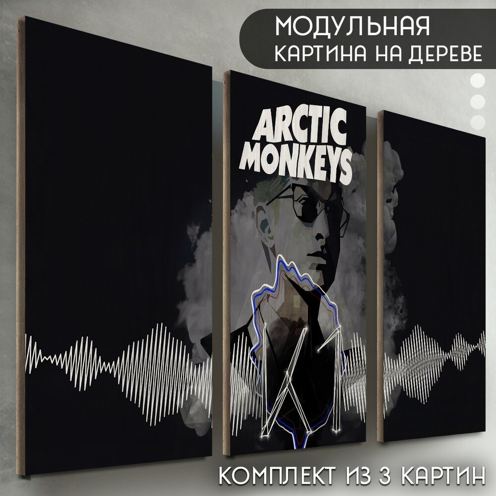 Модульная картина на дереве "музыка Arctic Monkeys (арктик манкис, инди, Алекс Тёрнер, рок, металл, панк) - 6138"