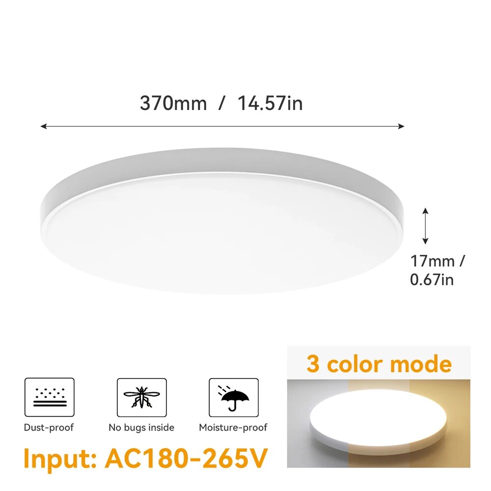 Потолочный светильник SZKOSTON 37cm, 3color mode