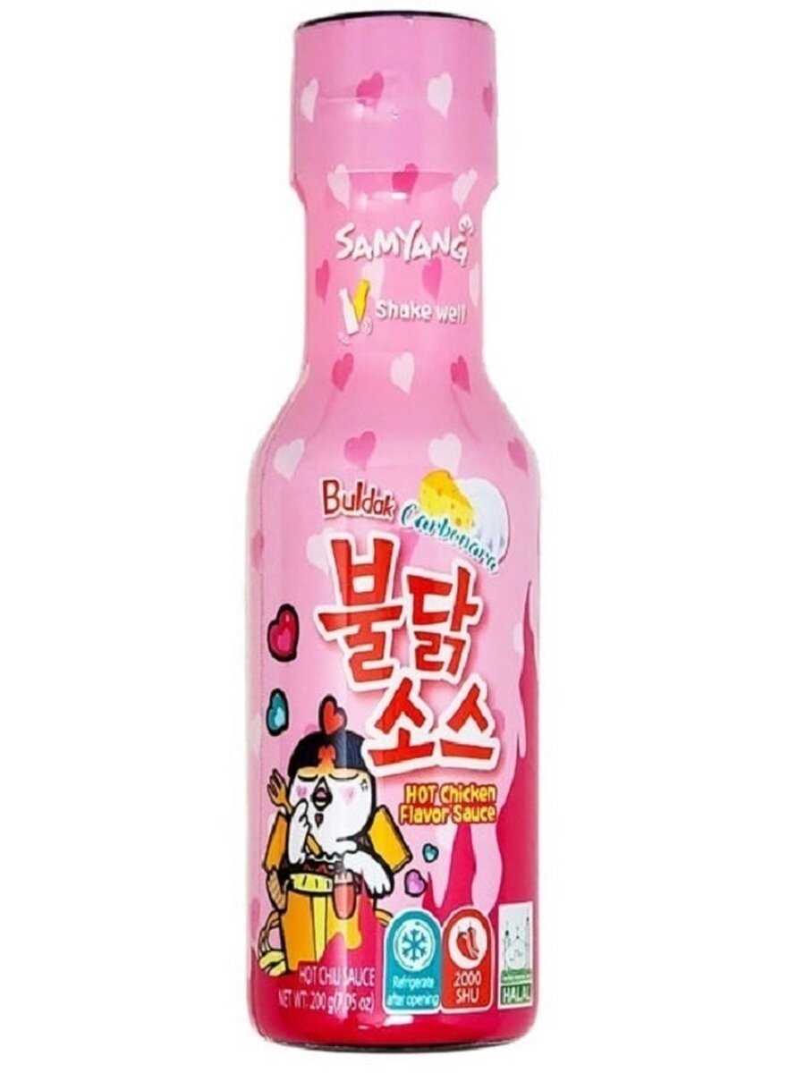 Острый соус карбонара со вкусом курицы Бульдак Buldak Samyang, Корея, 200 г