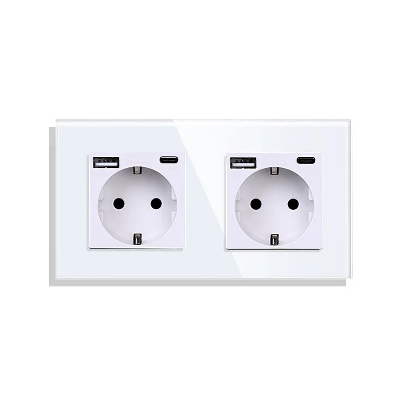 Настенная розетка Bingoelec с USB Type-C 20 Вт Белый, USB WHITE 2
