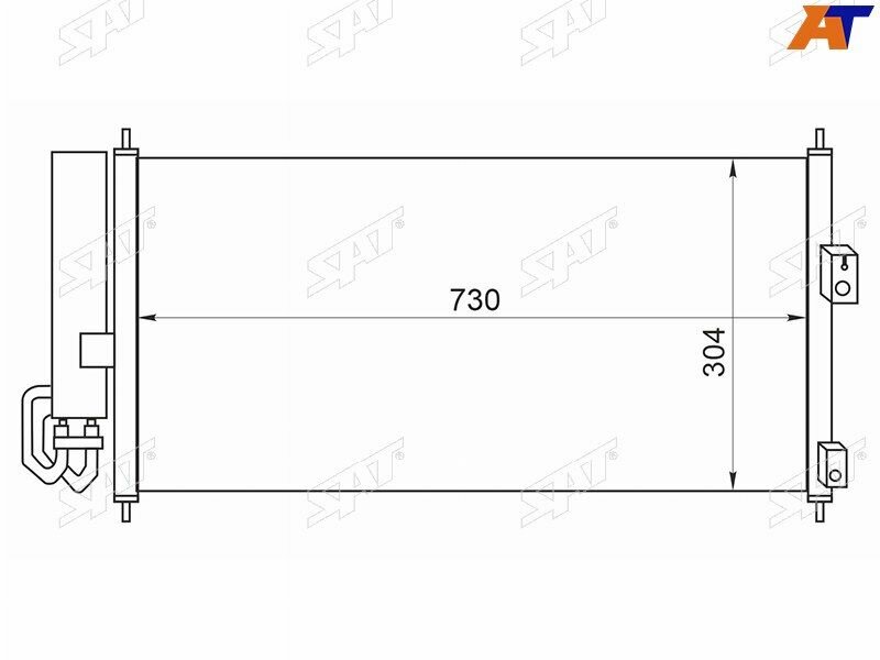 . SAT Радиатор кондиционера для Nissan Almera 00-06 / Primera 01-08 / Bluebird Sylphy 00-05
