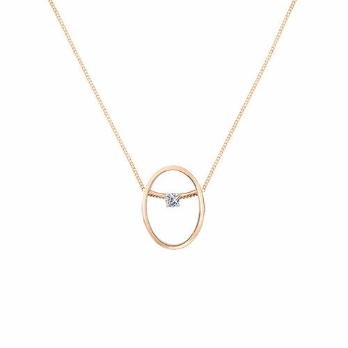 Колье, желтое золото, 585 проба, бриллиант