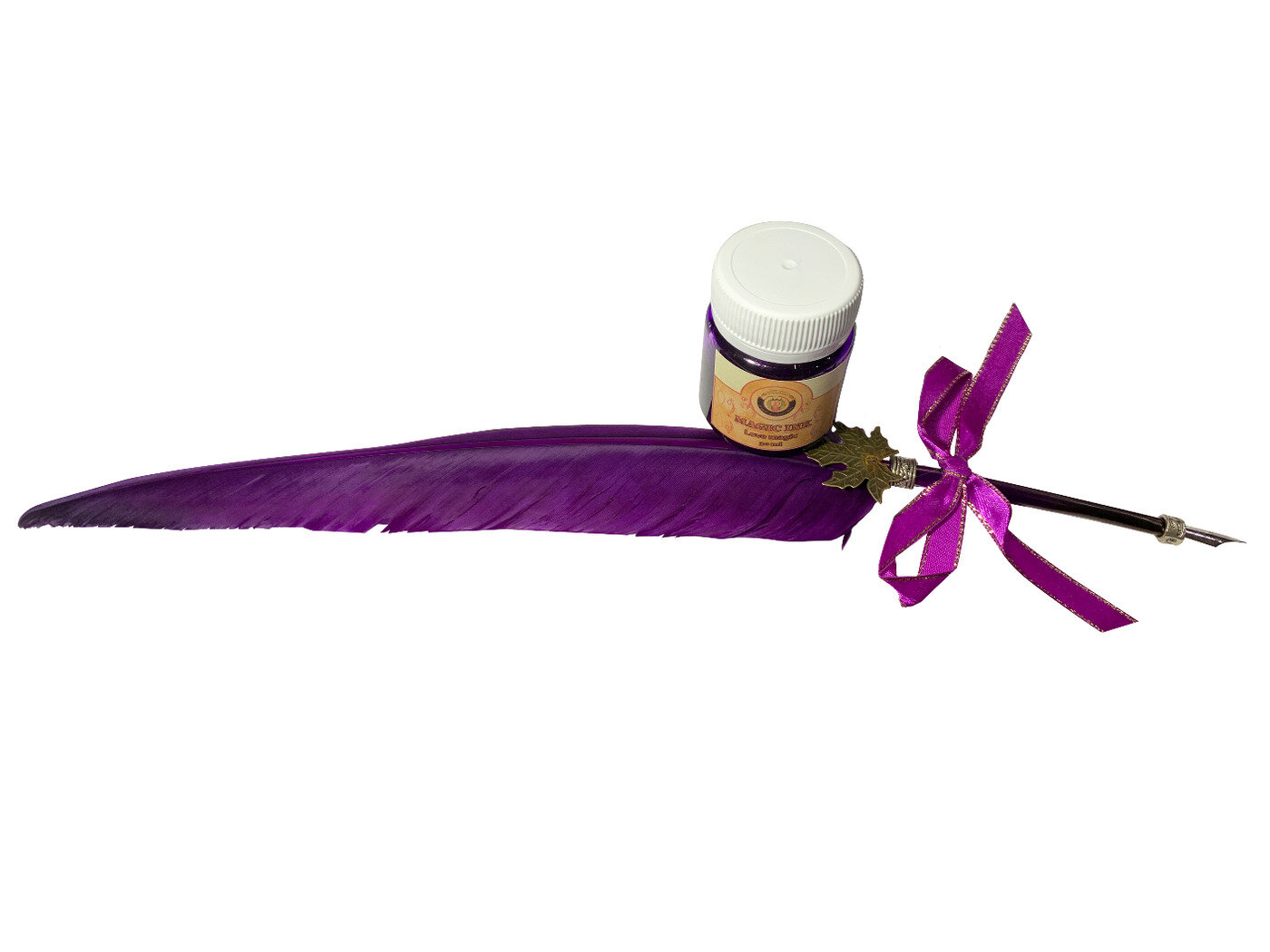 Комплект Магические перо фиолетовый и Магические чернила Любовные