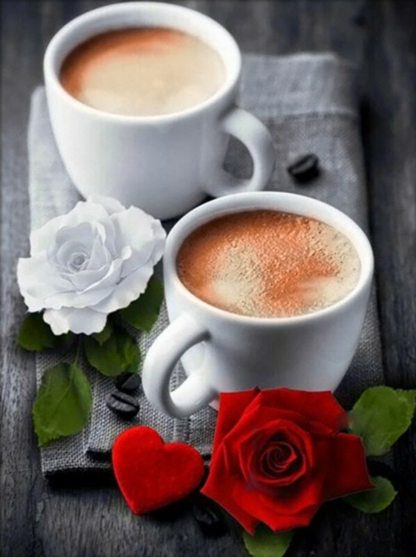 Набор Алмазная живопись #АЖ-4118 Утренний кофе, Алмазная Мозаика, 30 х 40 см