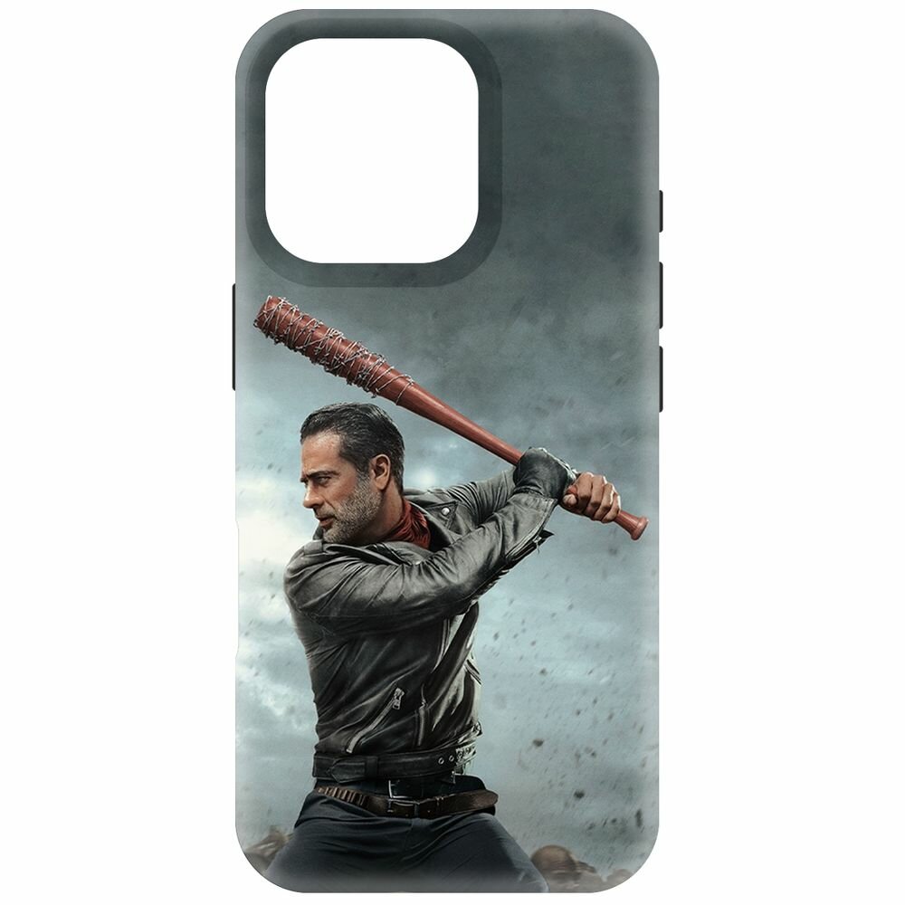 Чехол-накладка Krutoff Soft Case Ходячие мертвецы. Ниган для iPhone 16 Pro черный
