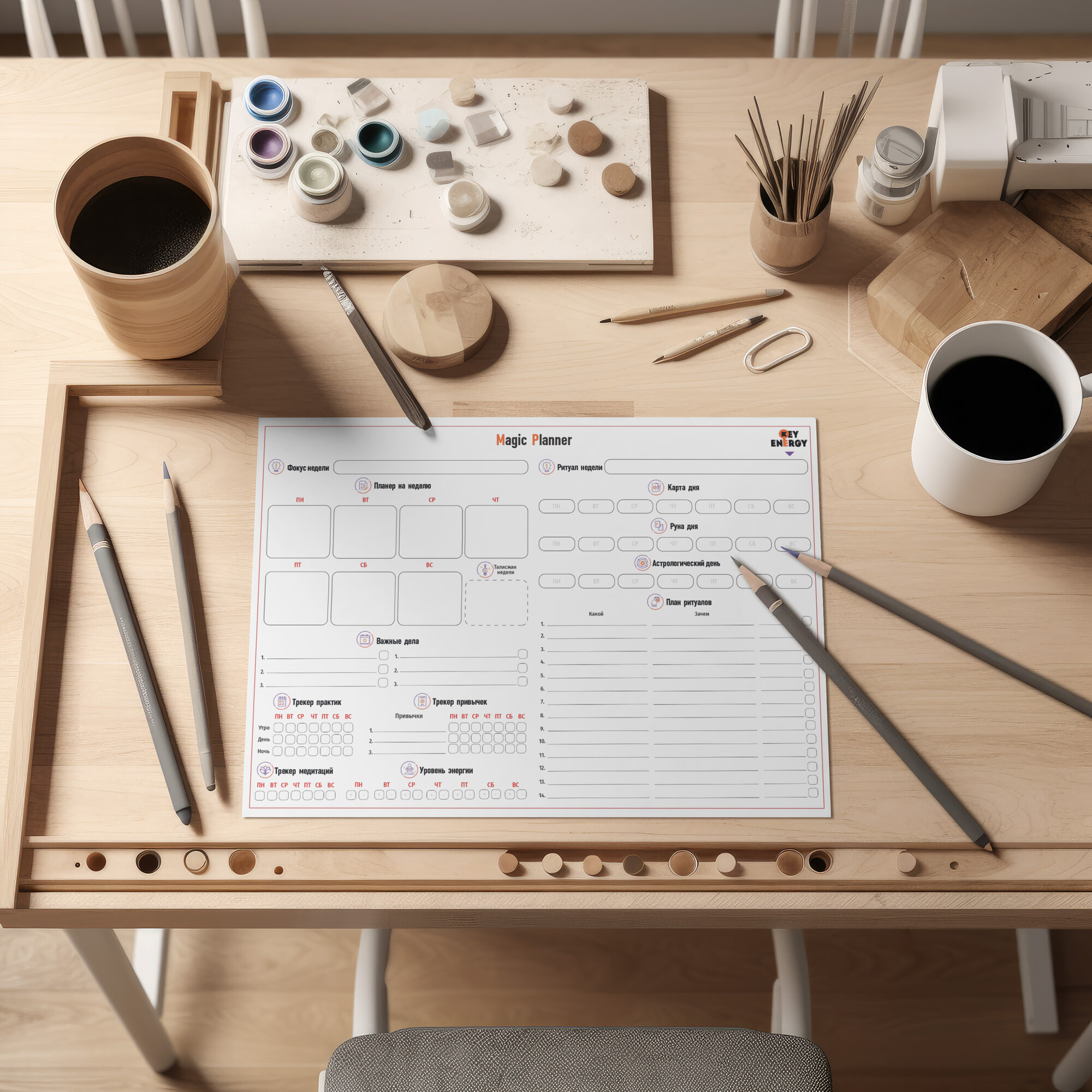 MagicPlanner - Хотите космических результатов в своей жизни? (А3, двухсторонний, ламинация)