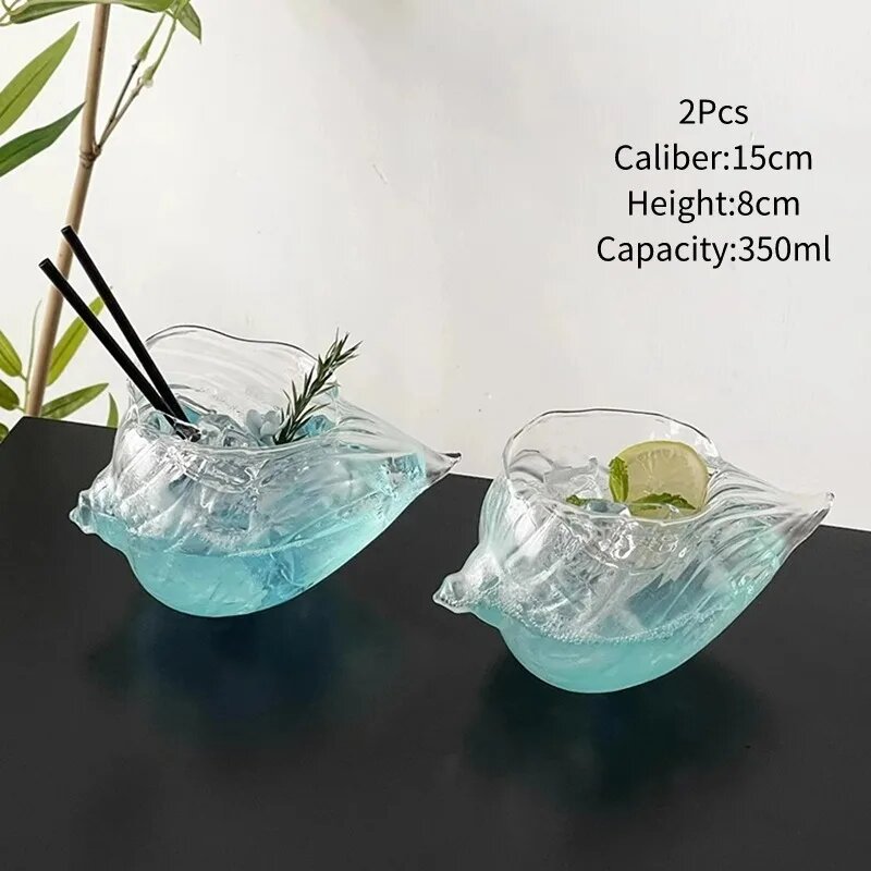 Чашка в форме ракушки, персонализированные чашки в виде ракушек, креативные Коктейльные стаканы, чашки ручной работы, стеклянные чашки с гравировкой, высококачественные стаканы для вина, барный инструмент