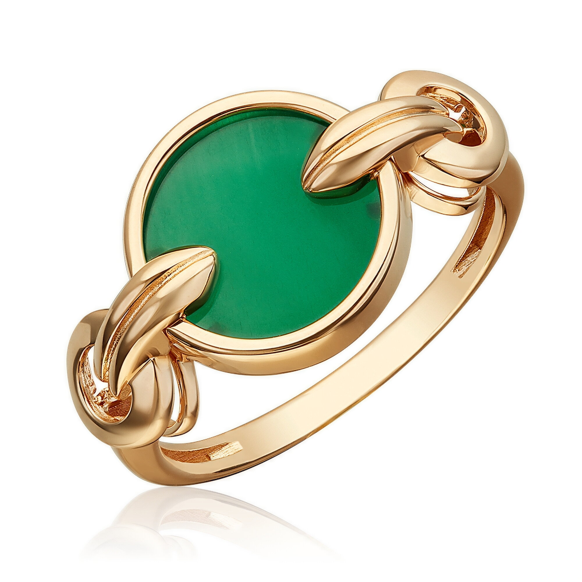 Кольцо, красное золото, 585 проба, агат