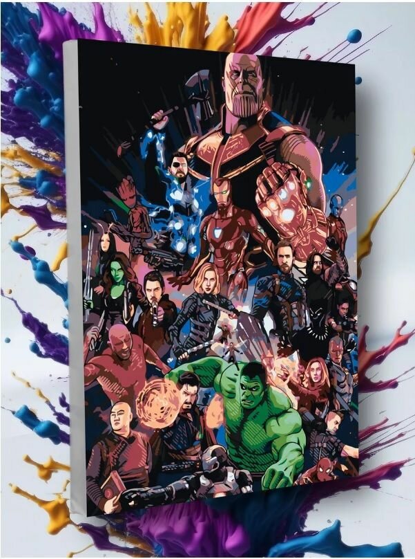 Картина по номерам Железный человек Марвел Мстители 40х50