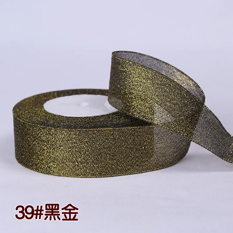 Металлическая лента Wusmart 25 ярдов Black Gold, 6mm